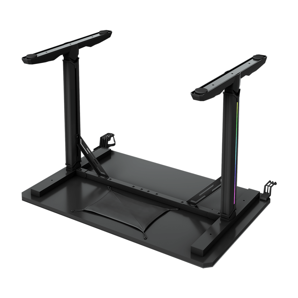 Ultradesk FREEZE V2 - Desk with glass desktop and LED RGB Prismatic