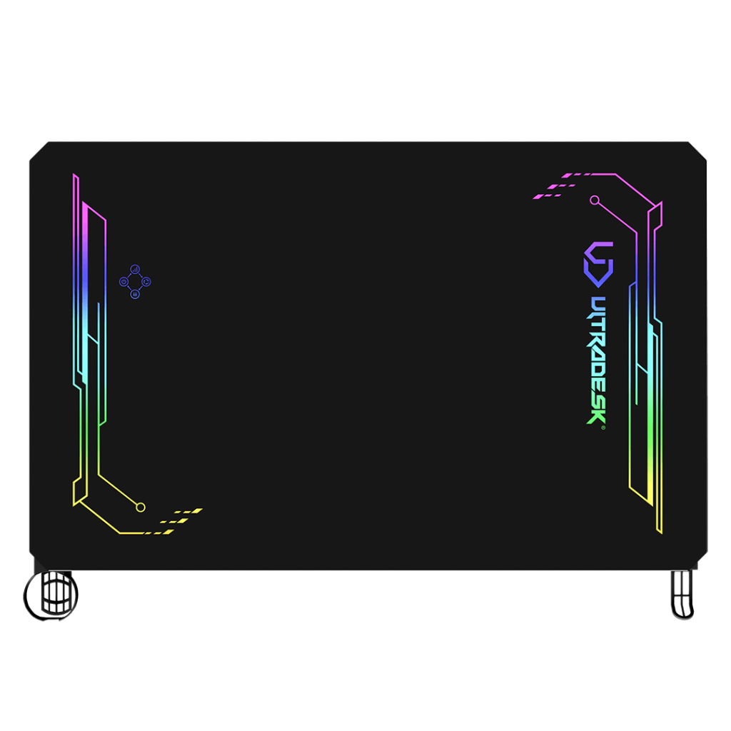 Ultradesk FREEZE V2 - Desk with glass desktop and LED RGB Prismatic