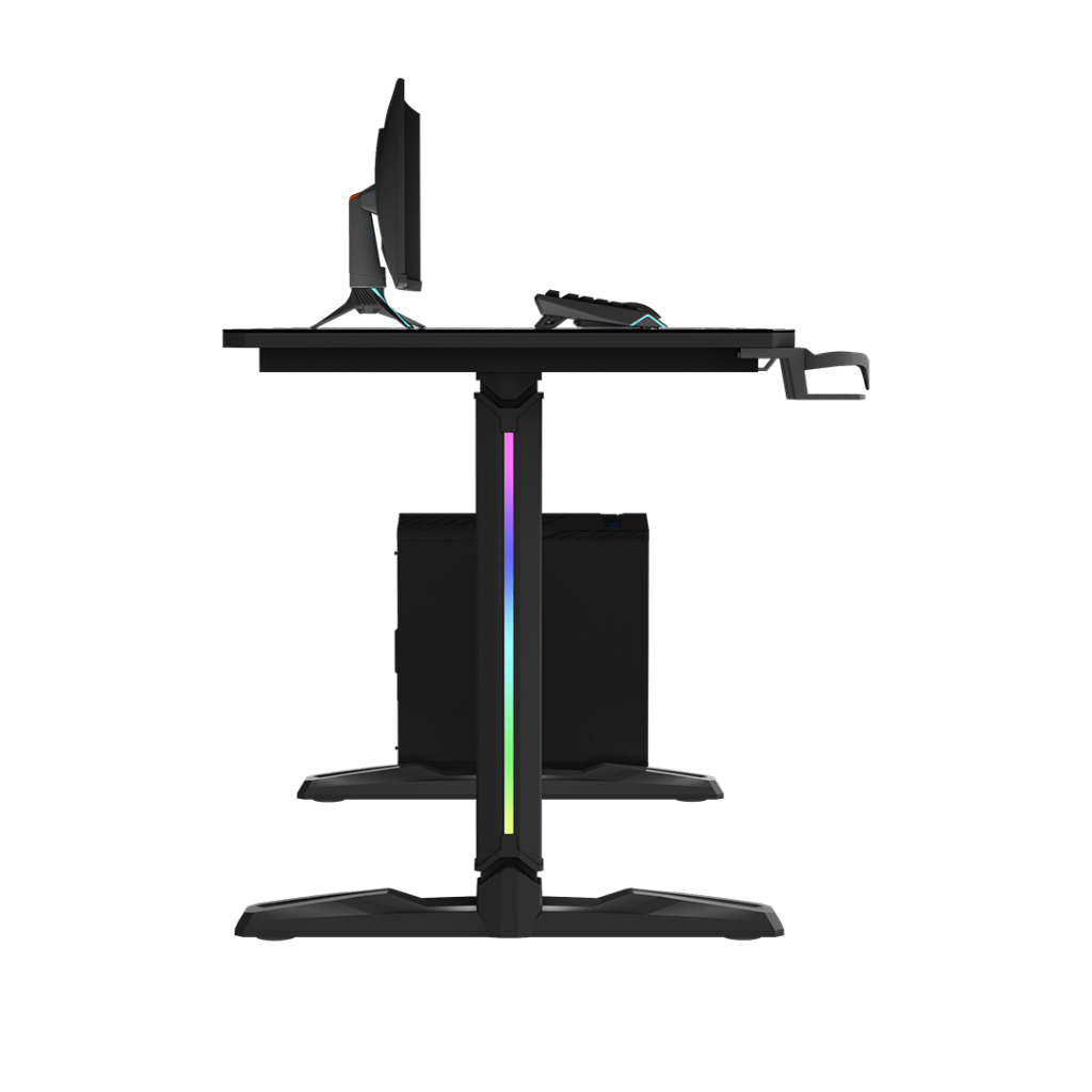 Ultradesk FREEZE V2 - Desk with glass desktop and LED RGB Prismatic