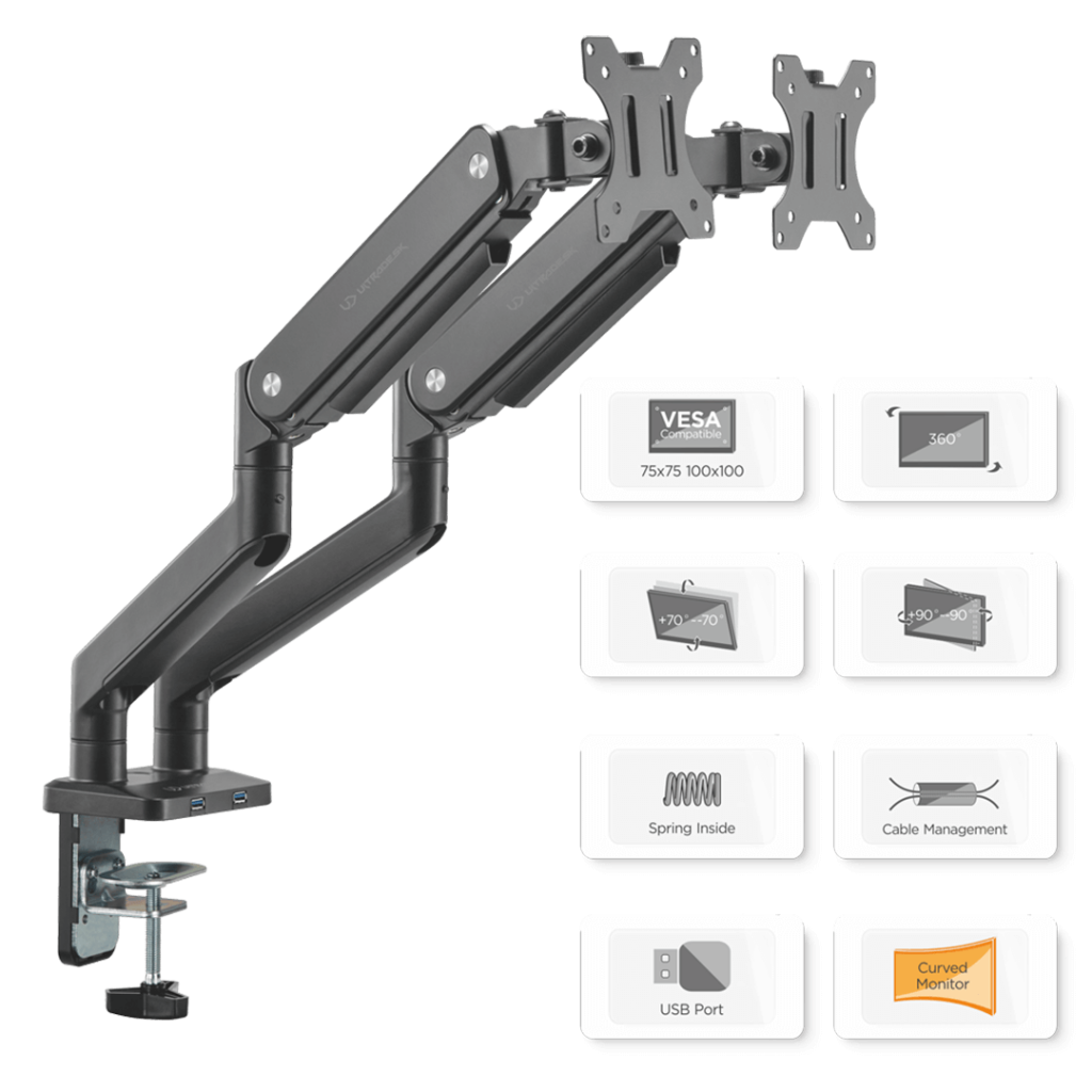 Ultradesk BRANCH DOUBLE - Holder for 2 monitors with many options