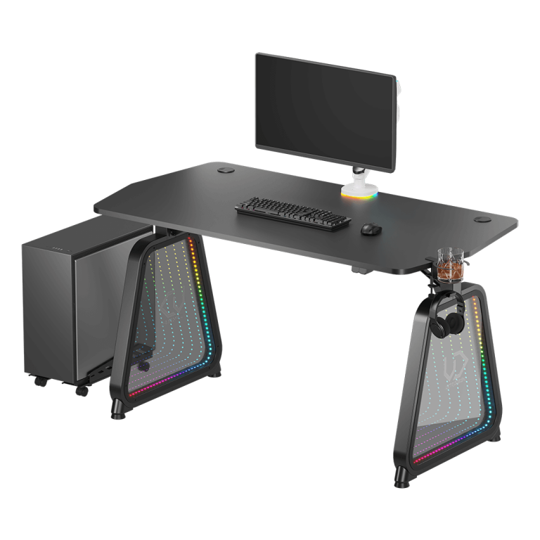 Ultradesk BOOSTER - Gaming Desk with LED RGB Prismatic, Extensions