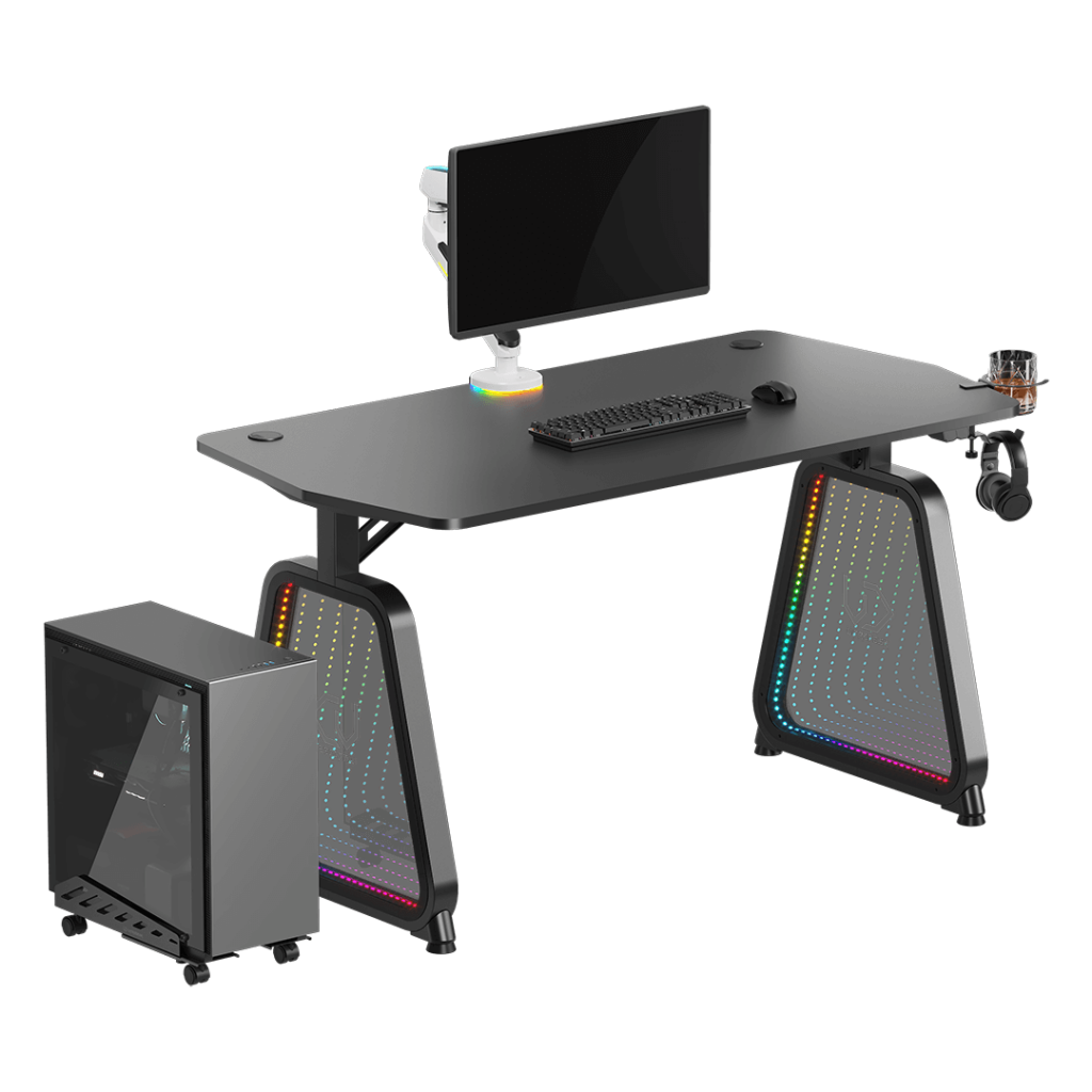 Ultradesk BOOSTER - Gaming Desk with LED RGB Prismatic, Extensions