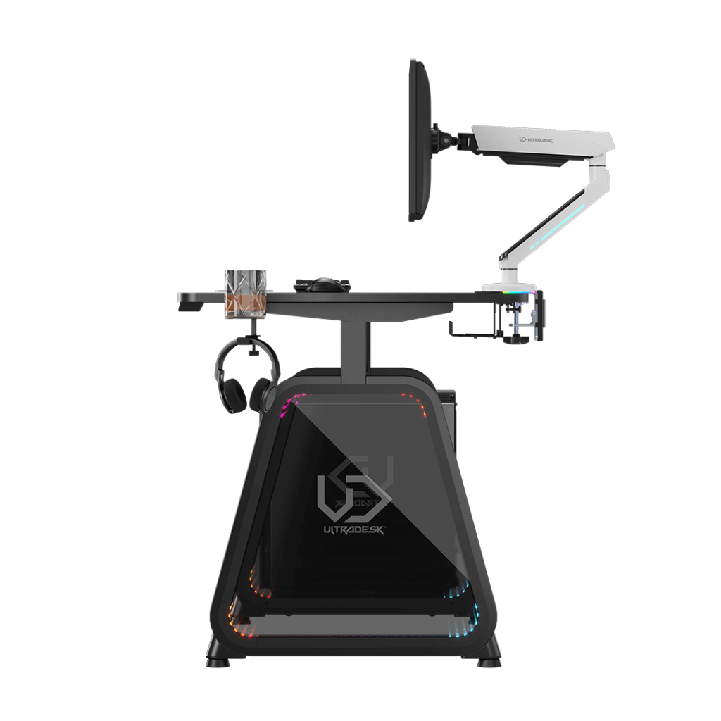 Ultradesk BOOSTER - Gaming Desk with LED RGB Prismatic, Extensions