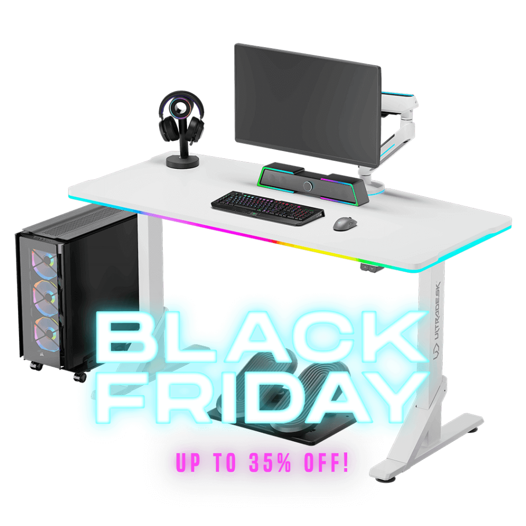 Ultradesk IRON - Innovative computer desk with LED RGB Prismatic